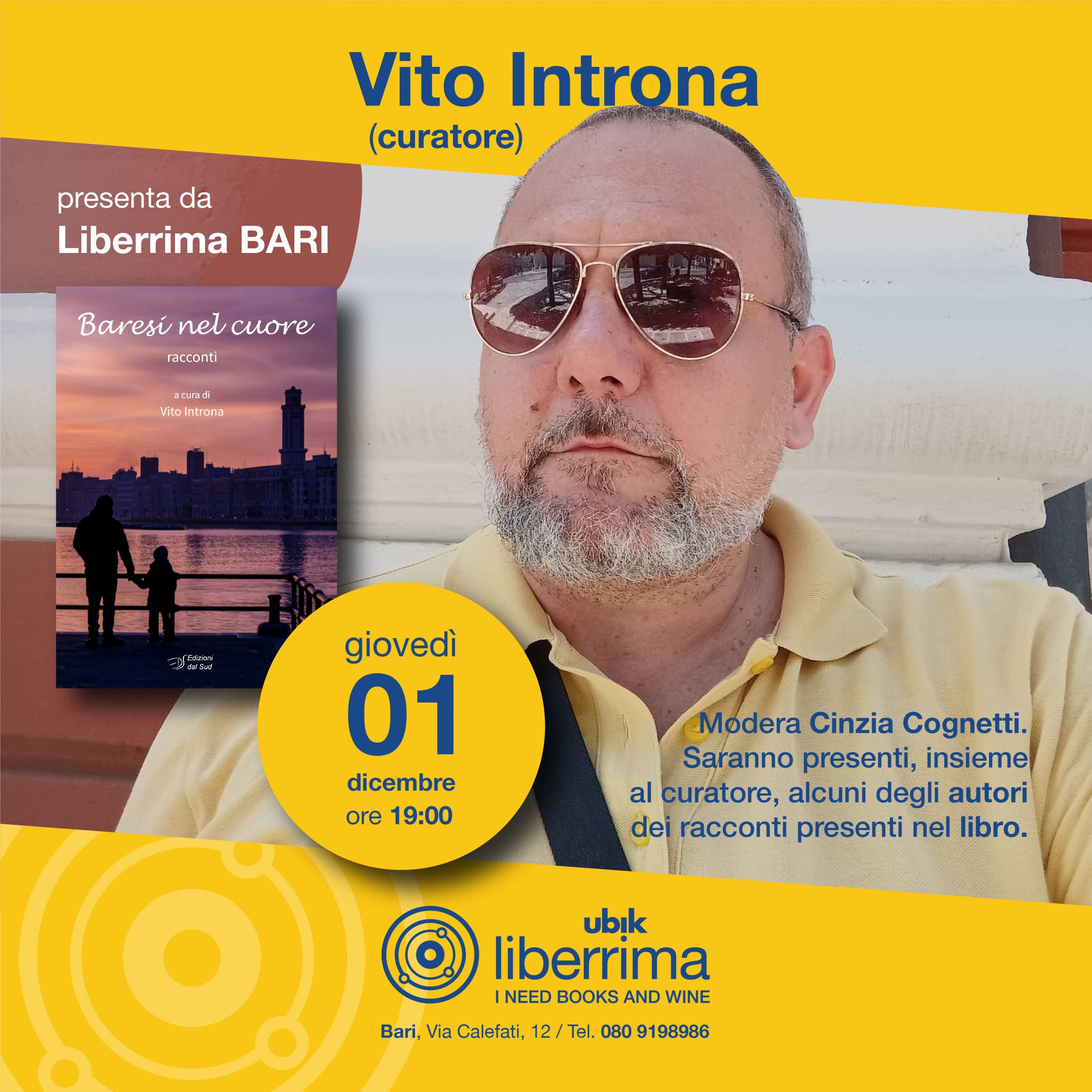VITO INTRONA PRESENTA "BARESI NEL CUORE. RACCONTI" - Libreria Liberrima