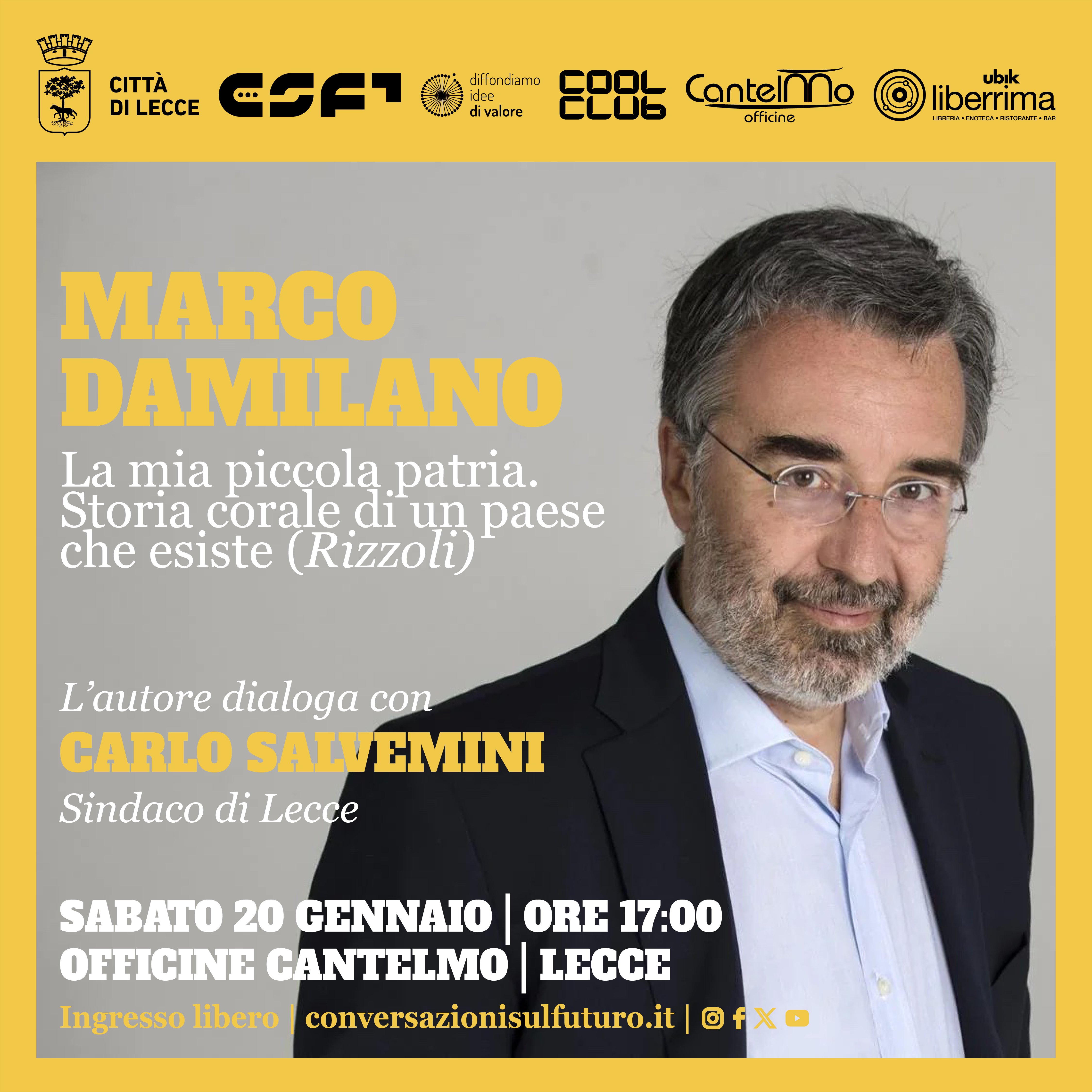 Incontro con Marco Damilano alle Officine Cantelmo di Lecce - Libreria Liberrima